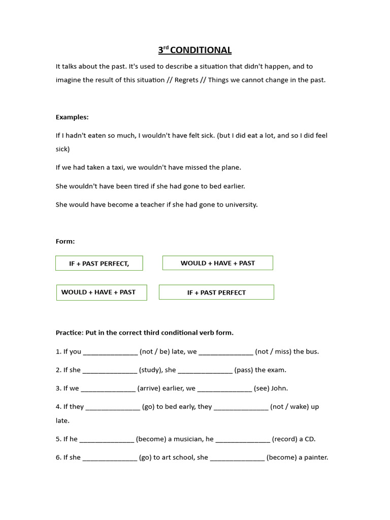 3rd Conditional | PDF | Grammar | Linguistics