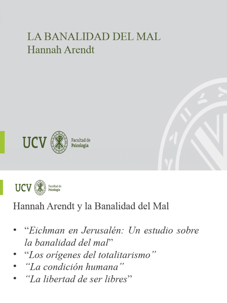 Banalidad del Mal: Eichmann y Arendt | PDF | Hannah Arendt | Adolf Eichmann