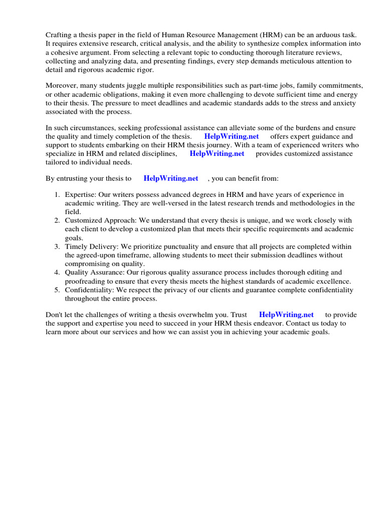HRM Thesis Paper | PDF | Human Resource Management | Educational Technology
