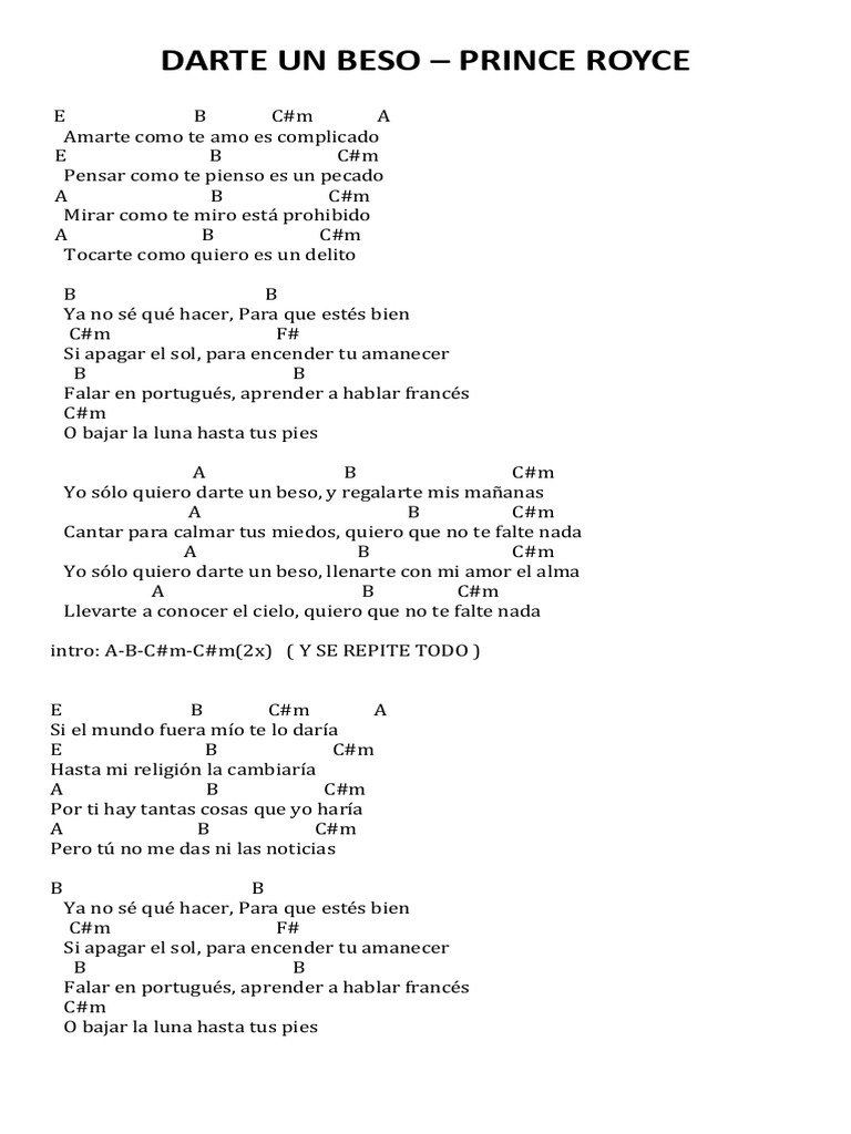 Darte Un Beso - Prince Royce | PDF