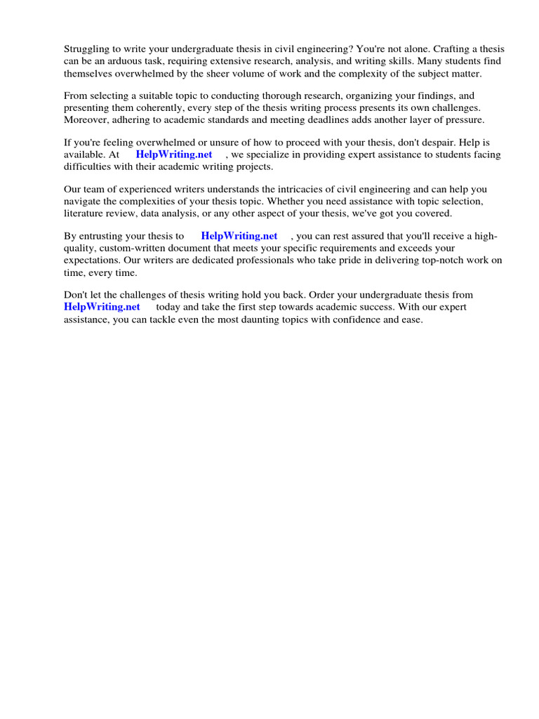 Civil Engineering Thesis Writing Guide | PDF | Thesis | Engineering