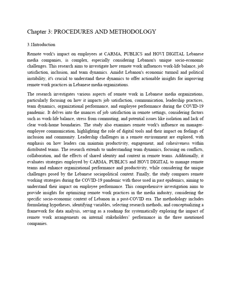 Chap 3 Procedures and Methodology-1 | PDF | Focus Group | Survey ...