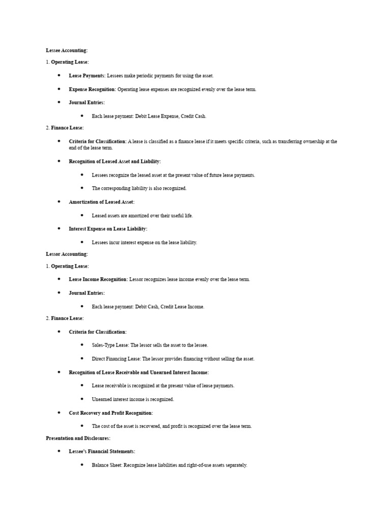 CH 15 Study Guide | PDF | Debits And Credits | Lease