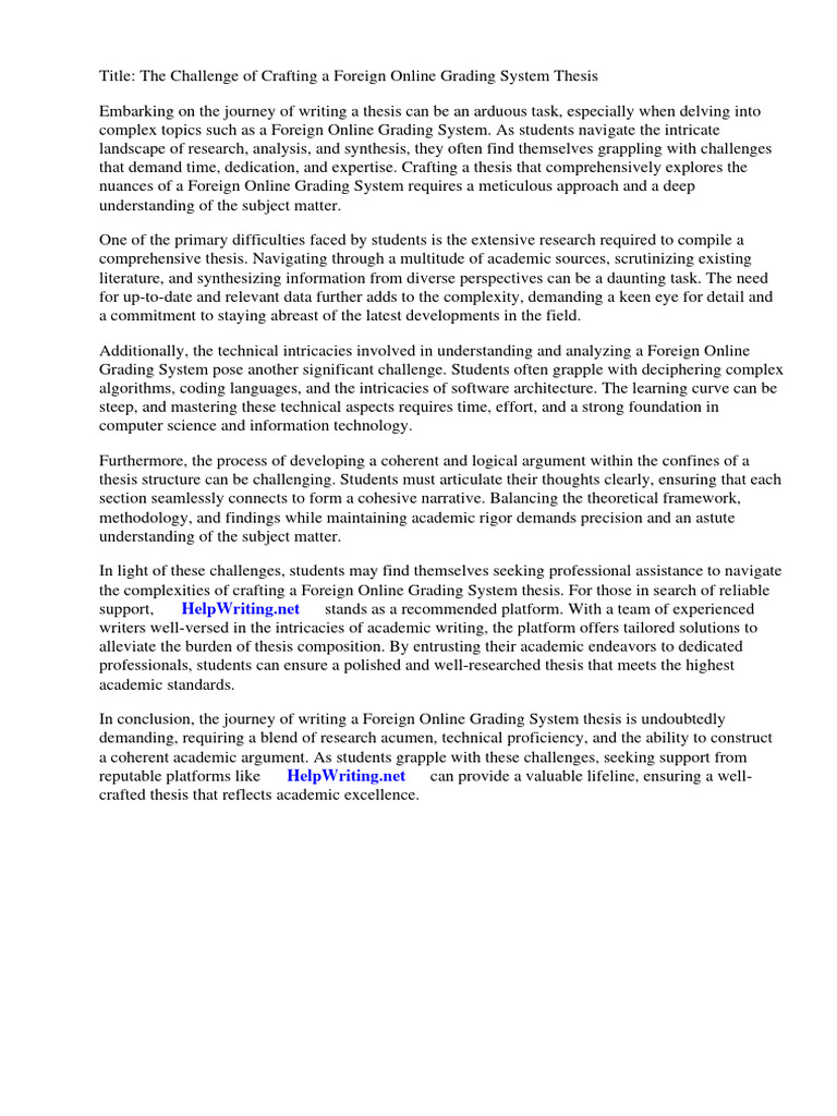 Foreign Online Grading System Thesis | PDF | Databases | Data