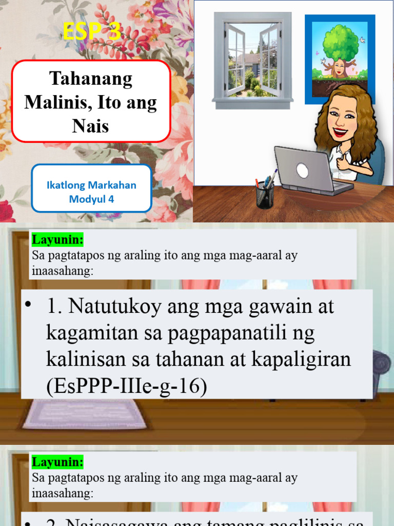 ESP 3 Quarter 3 Week 4 Tahanang Malinis, Ito Ang Nais | PDF