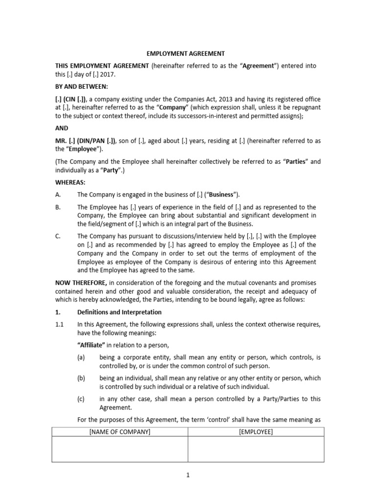 Employment Agreement for [Employee] | PDF | Arbitration | Indemnity