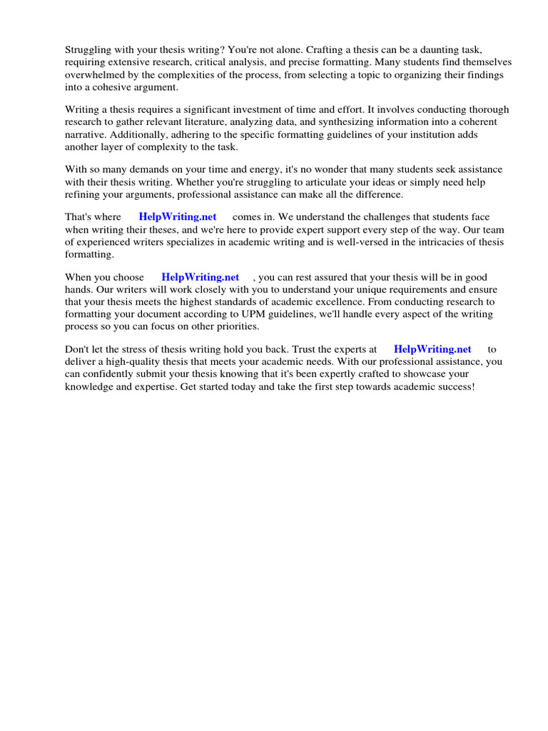 Thesis Writing Format Upm | PDF | Thesis