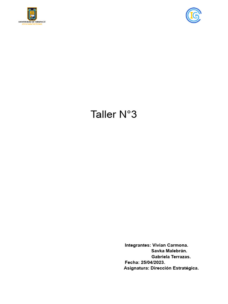 Taller N°3 | PDF | Calidad (comercial) | Business