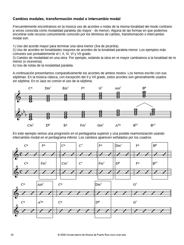 8.intercambio Modal | PDF | Acorde (Música) | Modo (música)
