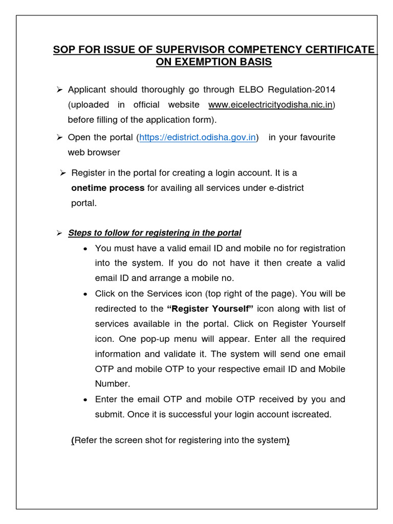 Supervisor Competency Certificate SOP | PDF