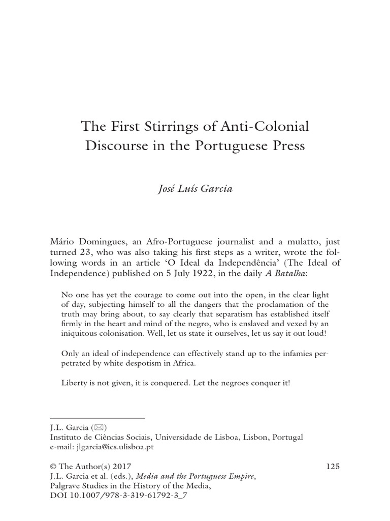 Anti-Colonial Voices in Portuguese Press | PDF | Slavery | Colonialism