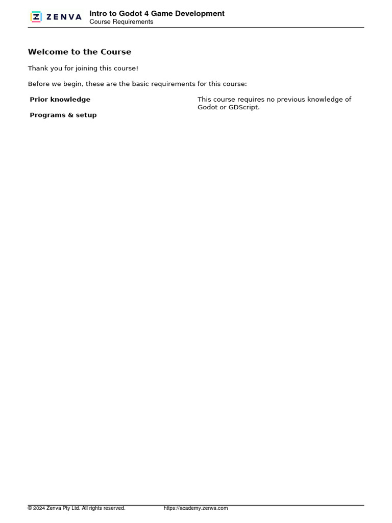 Welcome To The Course: Intro To Godot 4 Game Development | PDF | 3 D Computer Graphics | 2 D ...