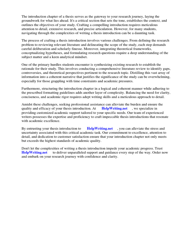 Thesis Introduction Chapter 1 | PDF | Thesis | Science