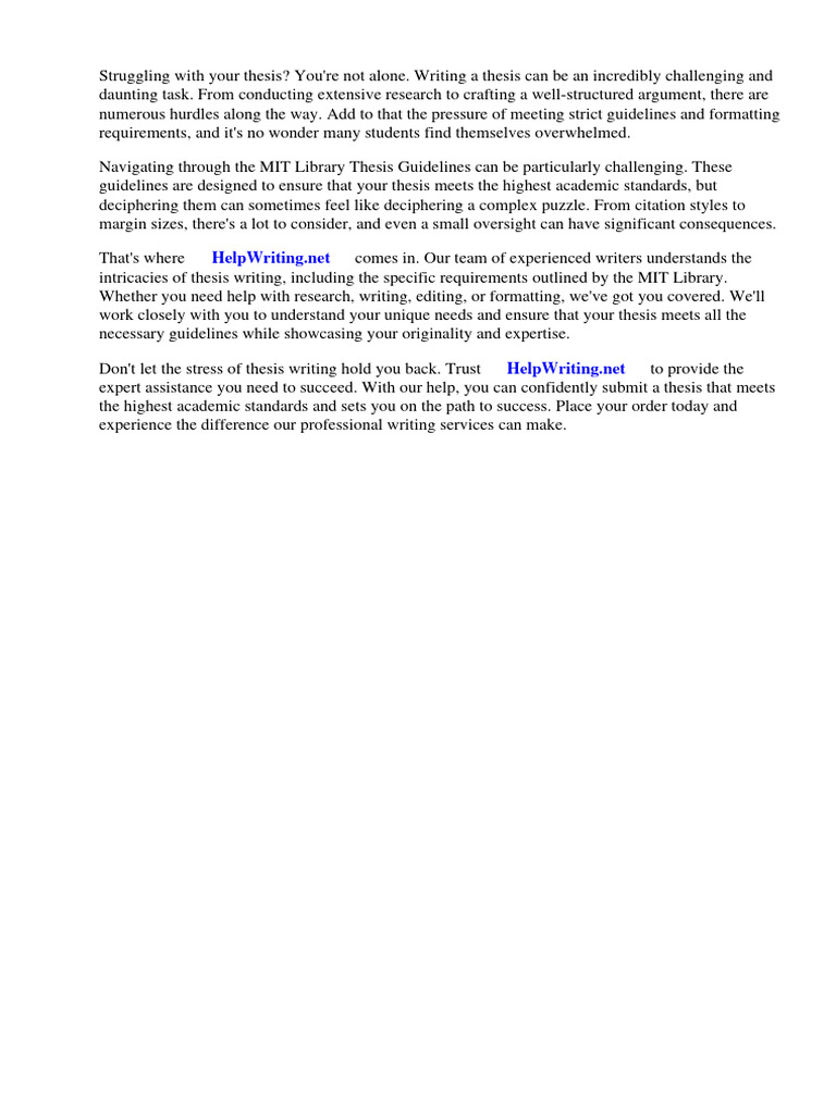 Mit Library Thesis Guidelines | PDF | Thesis | Libraries