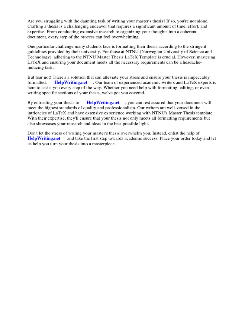 Ntnu Master Thesis Latex Template | Download Free PDF | Thesis | Te X