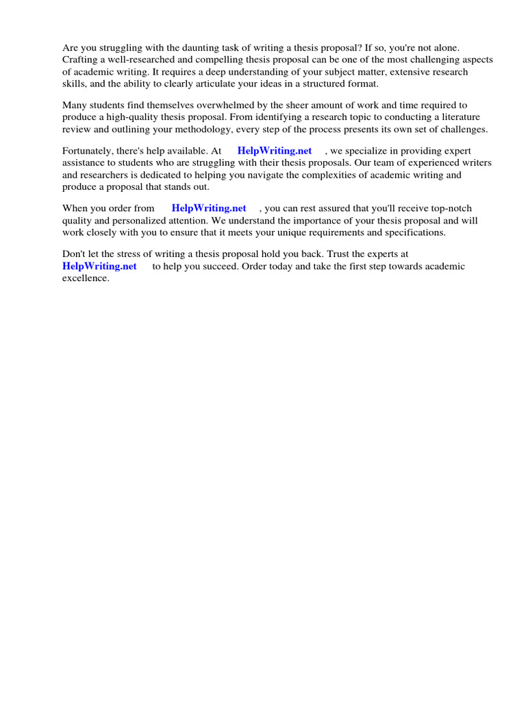 Sample of Thesis Proposal Writing | PDF | Thesis | Expert Sample of Thesis Proposal Writing | PDF | Thesis | Expert