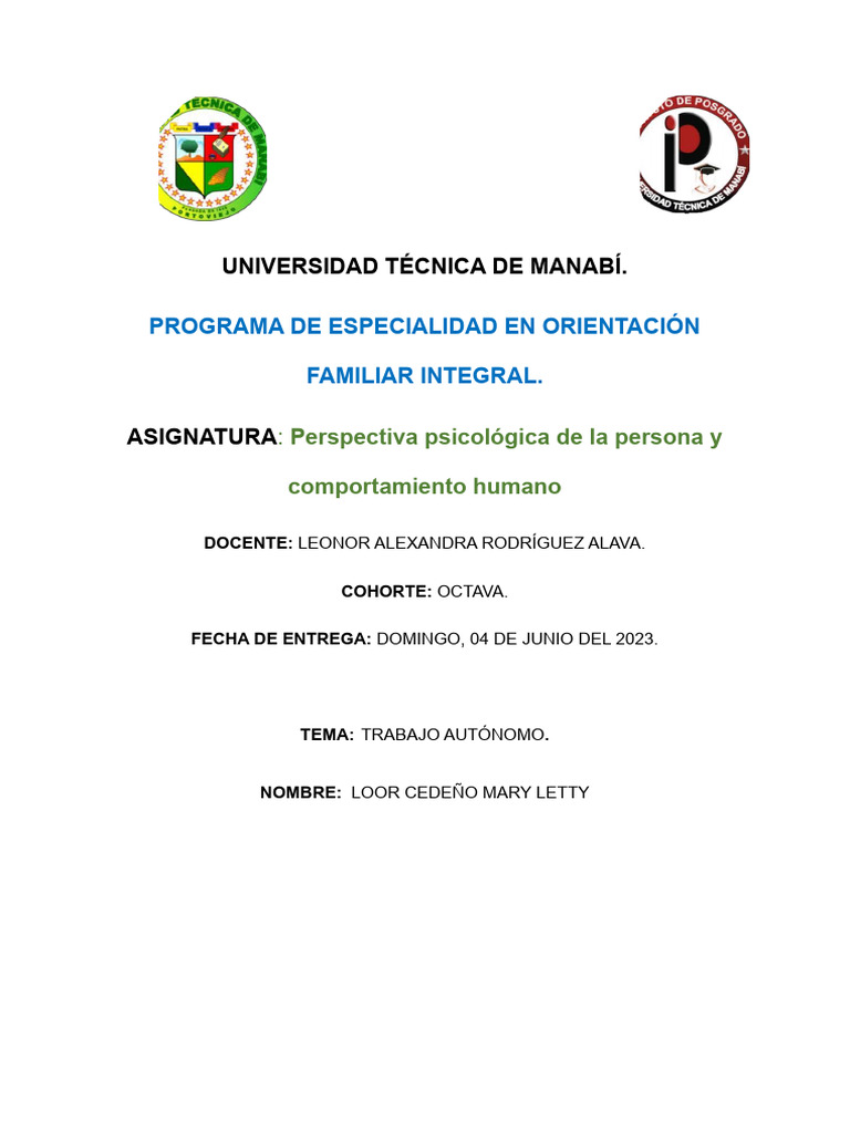 Trabajo Autonomo Tarea 3 Mary Loor | PDF | Cannabis (Droga) | Adolescencia