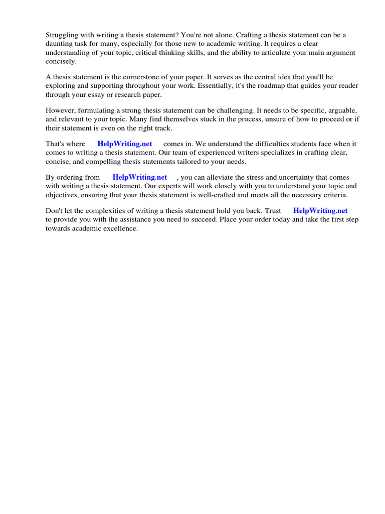 Thesis Statement Definition For Dummies | PDF | Essays | Thesis