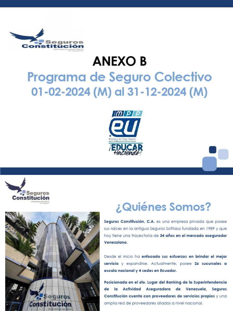 Seguro Colectivo 2024 de Seguros Constitución | PDF | Venezuela ...