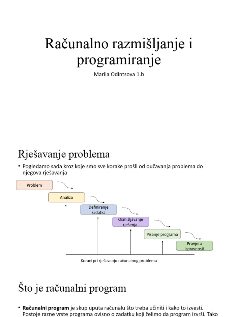 Računalno Razmišljanje I Programiranje | PDF