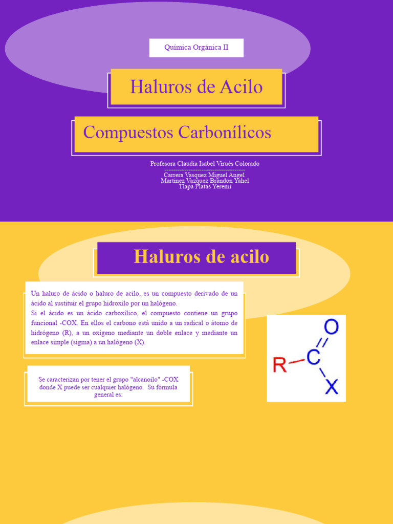 Haluros de Acilo: Nomenclatura y Usos | PDF | Ácido | Ácido carboxílico