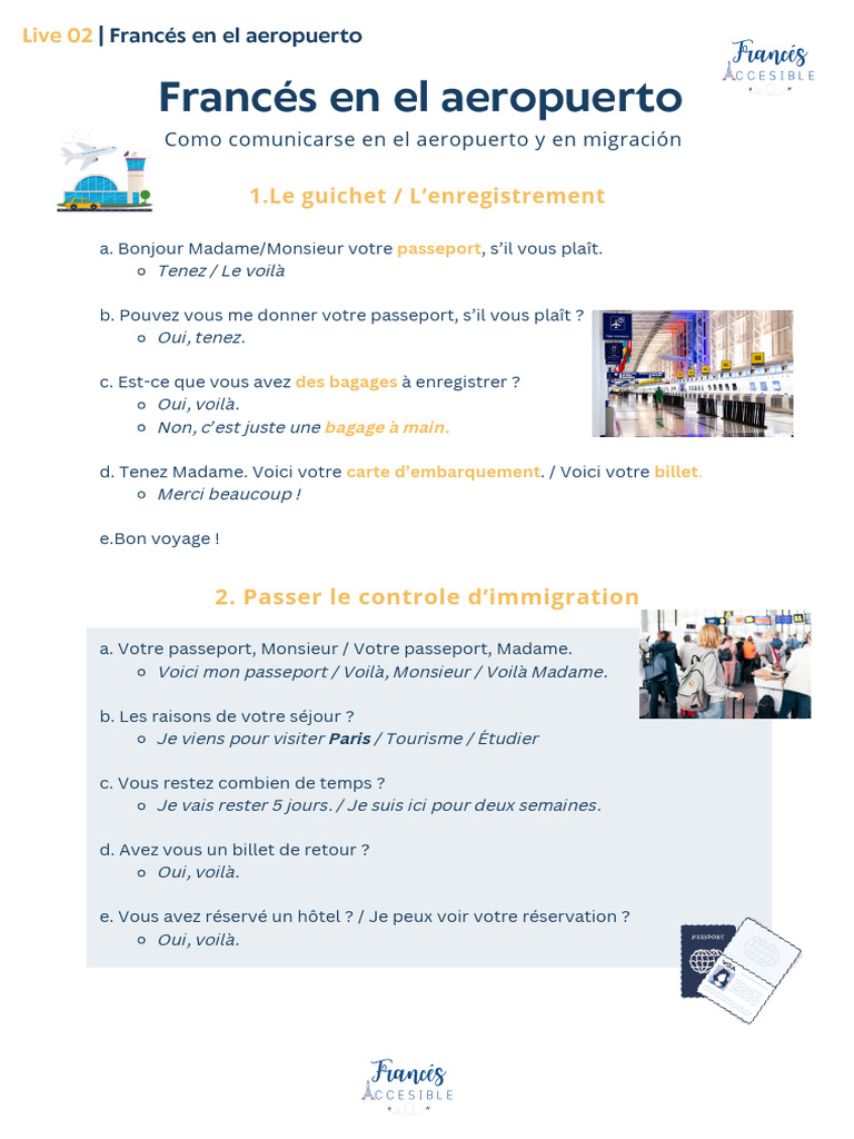 PDF Live 02 Francés en El Aeropuerto | PDF | Aéroport | Verbe