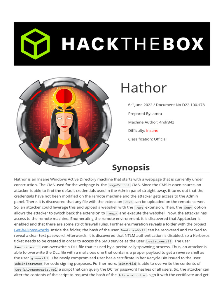 Hathor | Download Free PDF | Computer File | Password