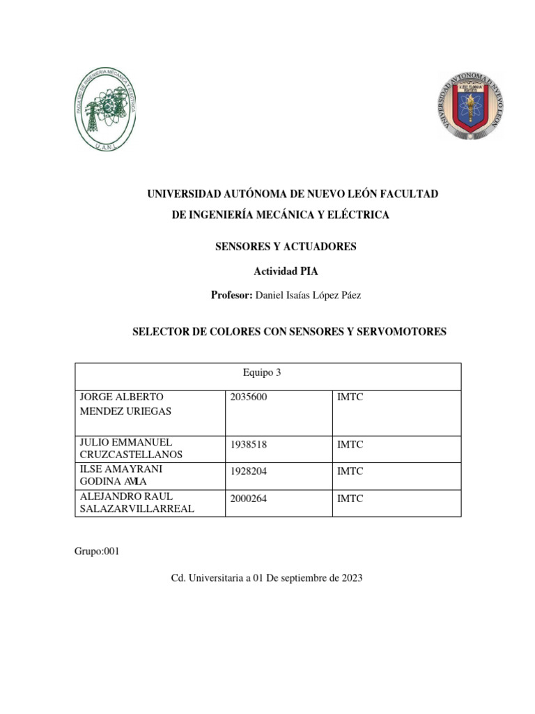 E3 Sensores y Actuadores Pia | PDF | Sensor | Arduino