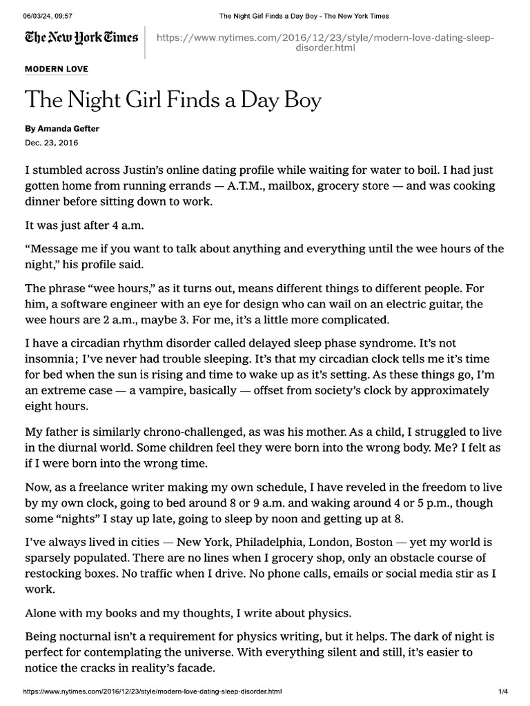 The Night Girl Finds A Day Boy | PDF