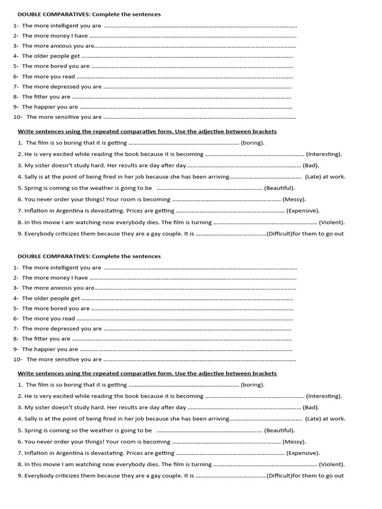 Double and Repeated Comparatives | PDF