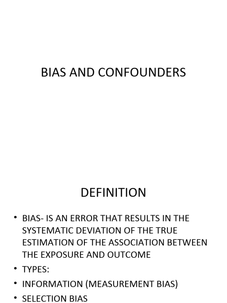 Bias and Confounders | PDF
