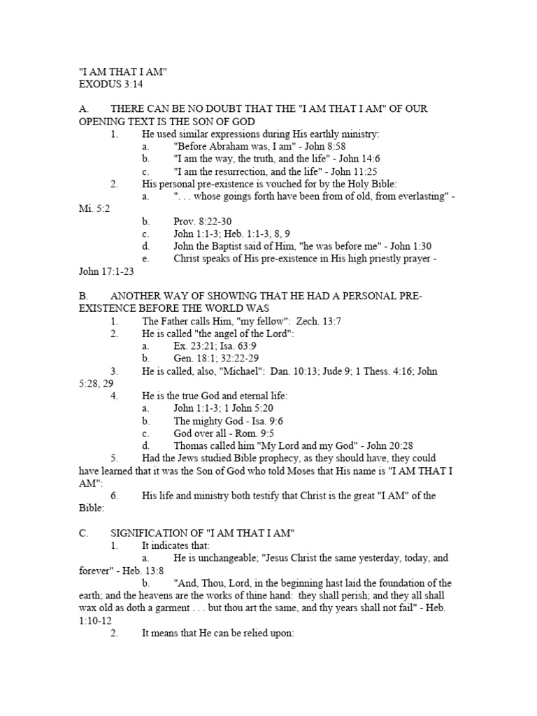 Understanding "I AM" in Scripture | PDF | God The Father | Jesus