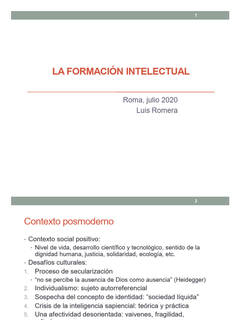 Formación Intelectual Romera 2020 | PDF | Teología | Fe