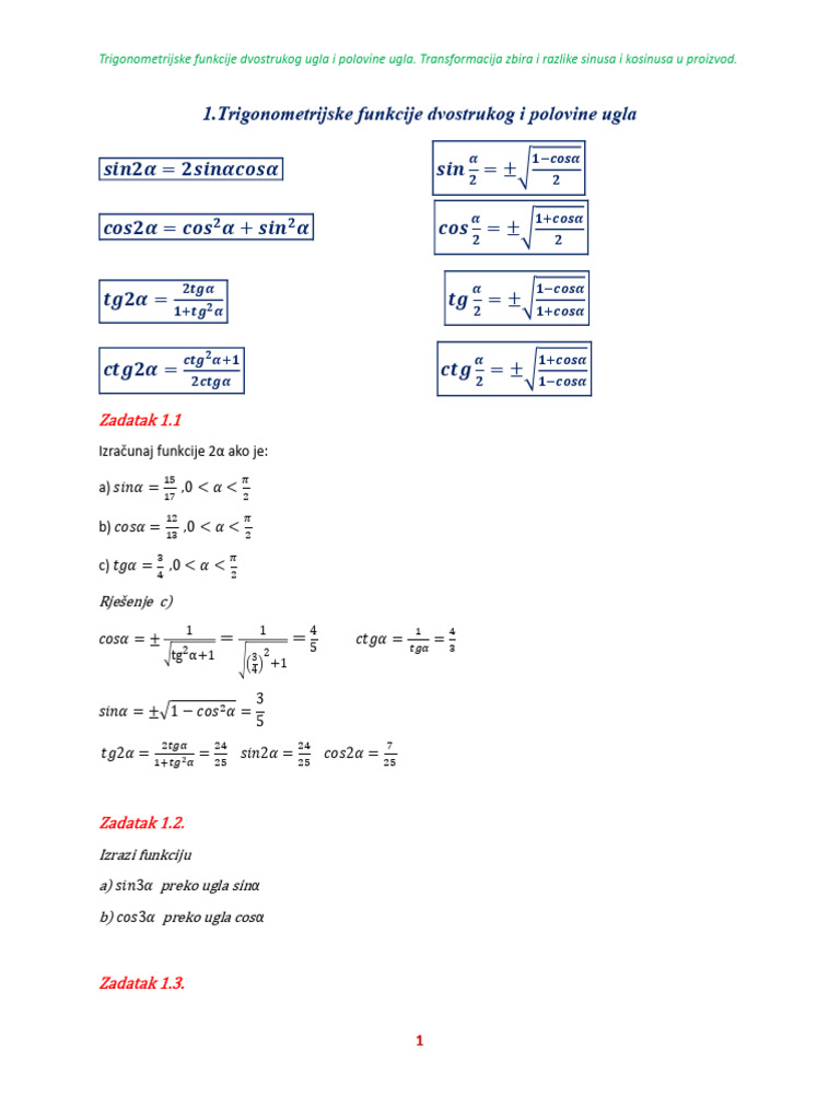 Trigonometrija 3 | PDF
