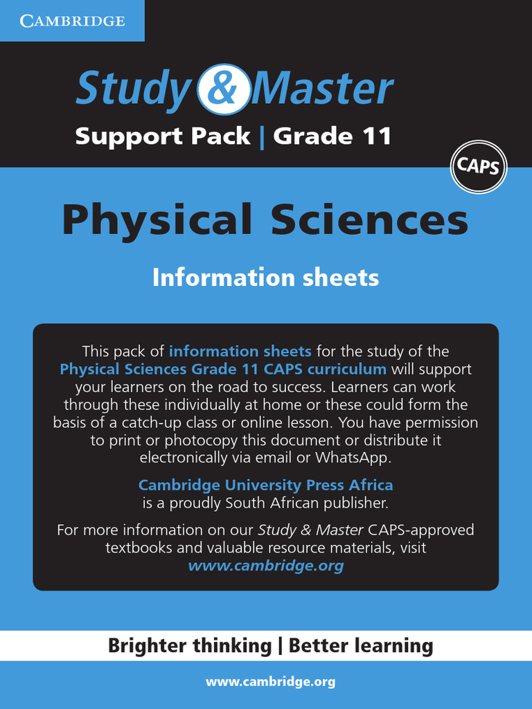Grade 11 Physical Sciences Support Pack | PDF | International System Of ...
