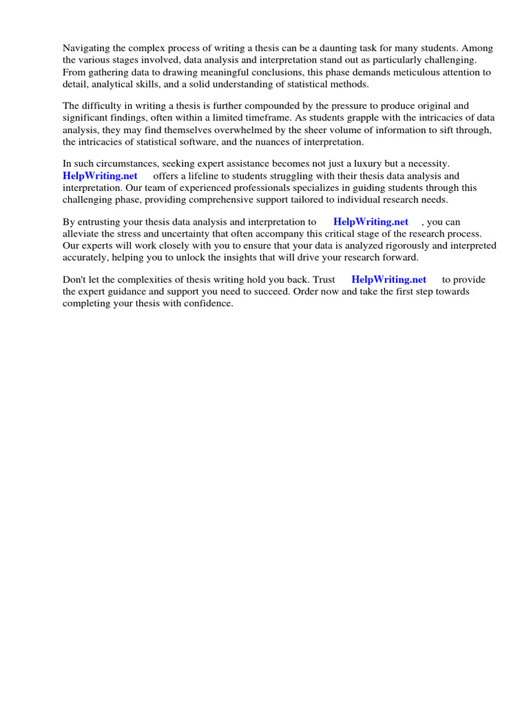 Thesis Data Analysis and Interpretation | PDF | Data Analysis | Data