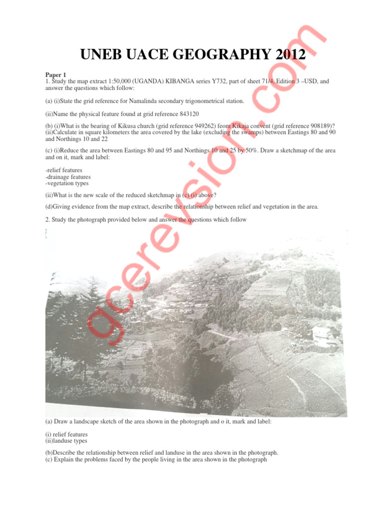 UNEB UACE Geography Past Papers 2012 | PDF | Africa | Farms