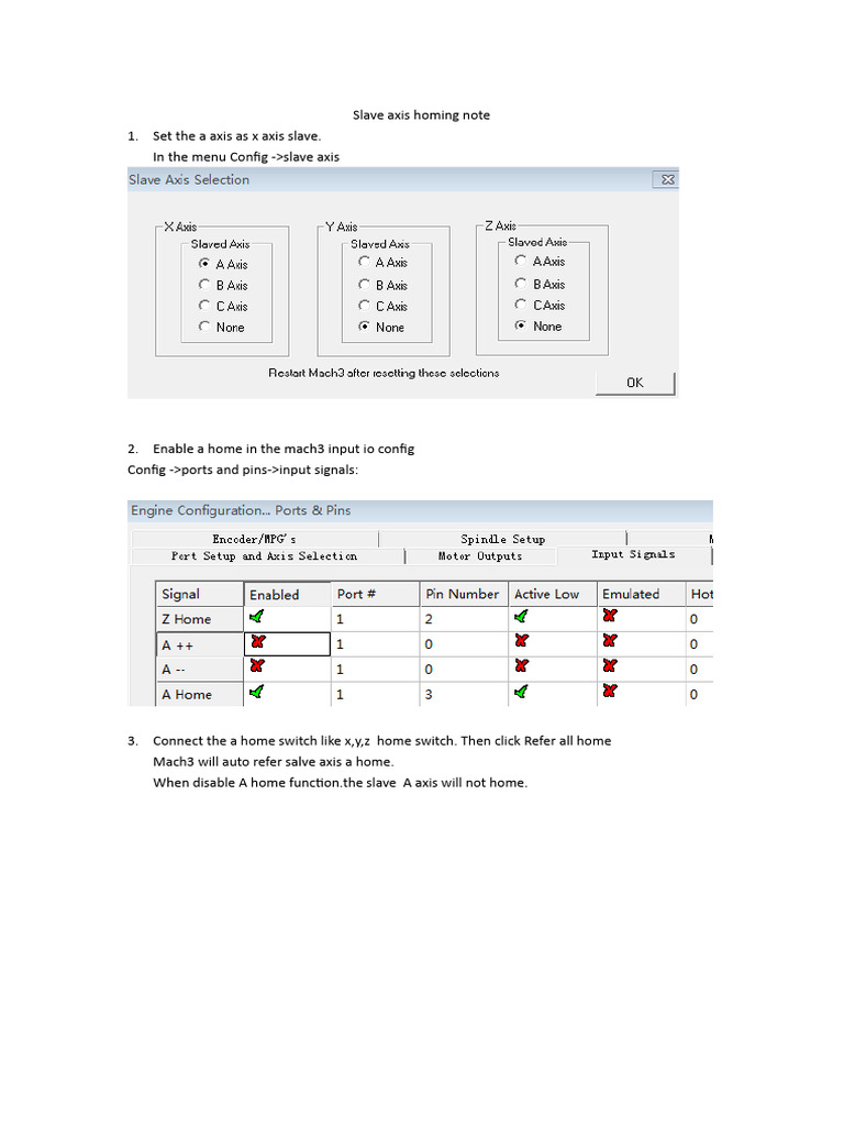 Slave Axis Homing Note | PDF