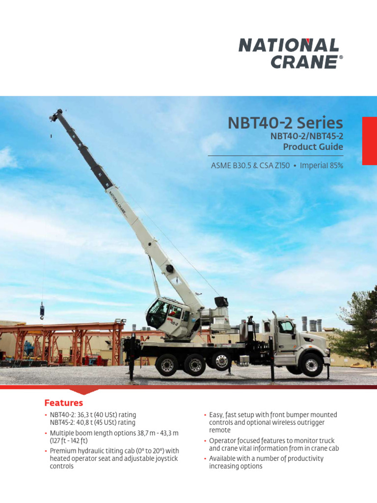 NBT40 2 Product Guide Imperial Jan2023 | PDF | Truck | Crane (Machine)