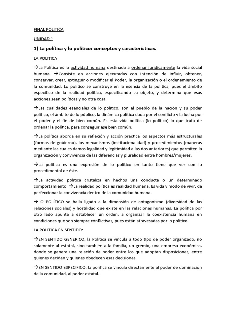 Conceptos Clave de Política y Ciencia Política | PDF | Derechos ...