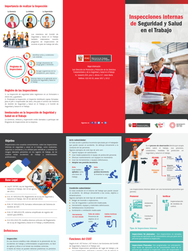 Triptico Inspecciones Internas | Descargar gratis PDF | Seguridad y salud ocupacional