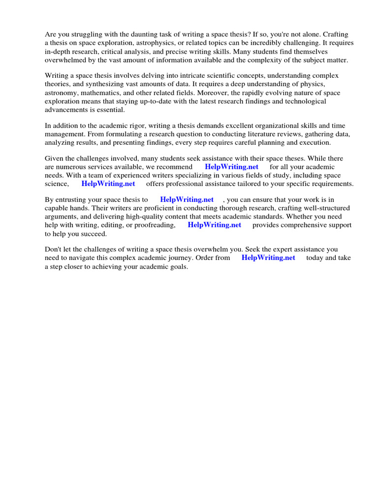 Space Thesis | PDF | Thesis | Advertising