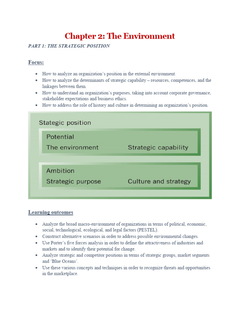 Chapter 2 The Environment | PDF | Strategic Management | Market ...