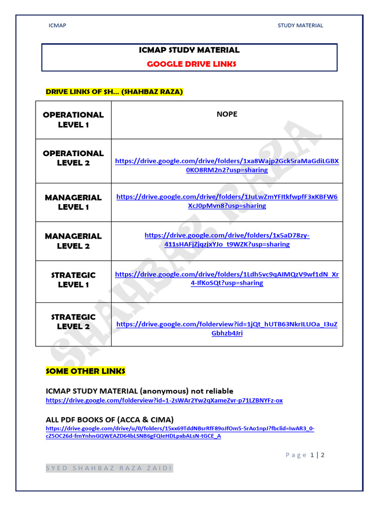 ICMAP Study Material Links | PDF | Computers
