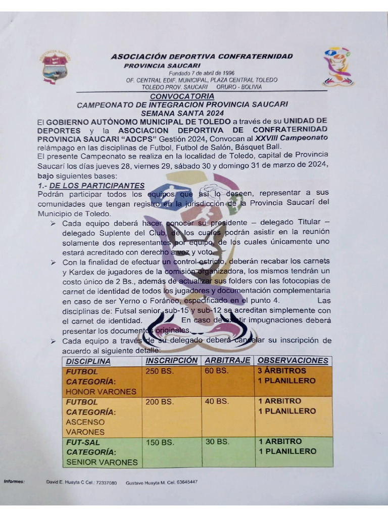 Convocatoria A.D.C.P.S. 2024 | PDF