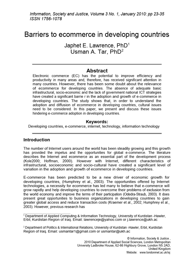 E-Commerce in Developping Countries | PDF | E Commerce | Credit Card