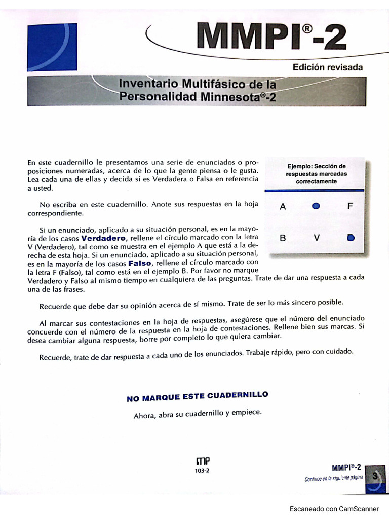 Protocolo MMPI 2 | PDF
