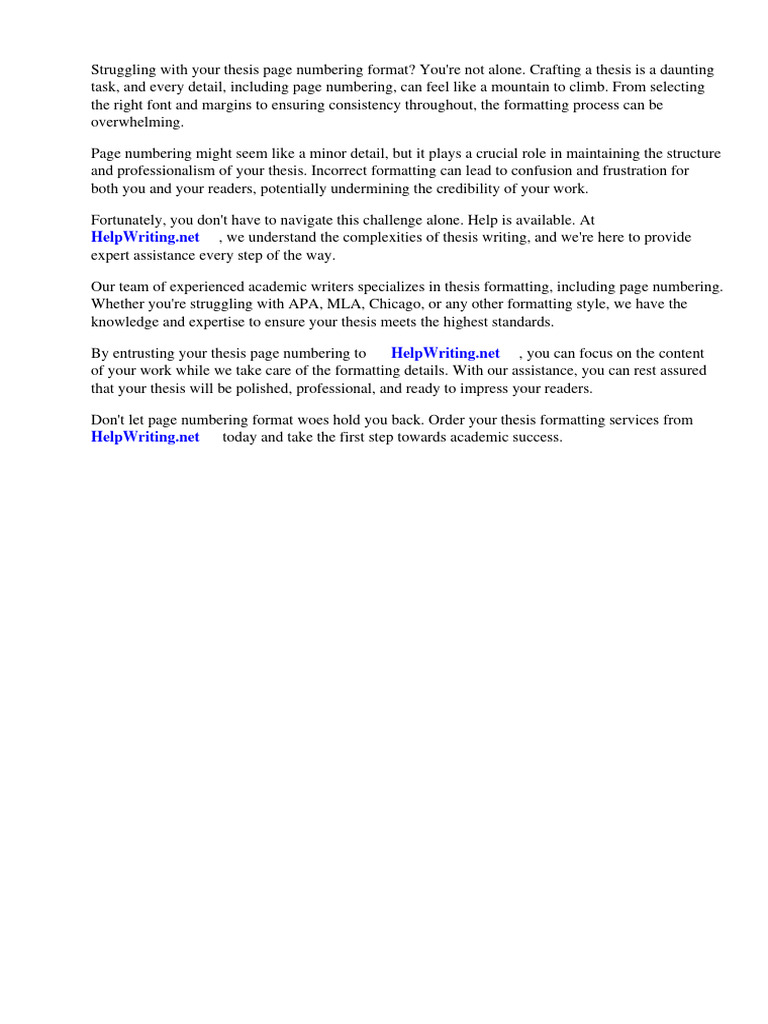 Thesis Page Numbering Format | Download Free PDF | Thesis | Essays