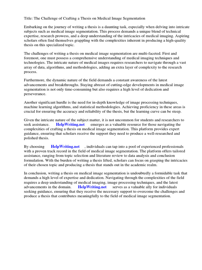 Thesis On Medical Image Segmentation Pdf Image Segmentation Medical Imaging