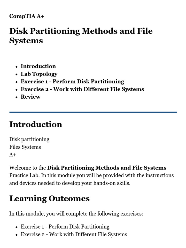 Disk Partitioning Methods And File Systems Pdf File System Computer Data